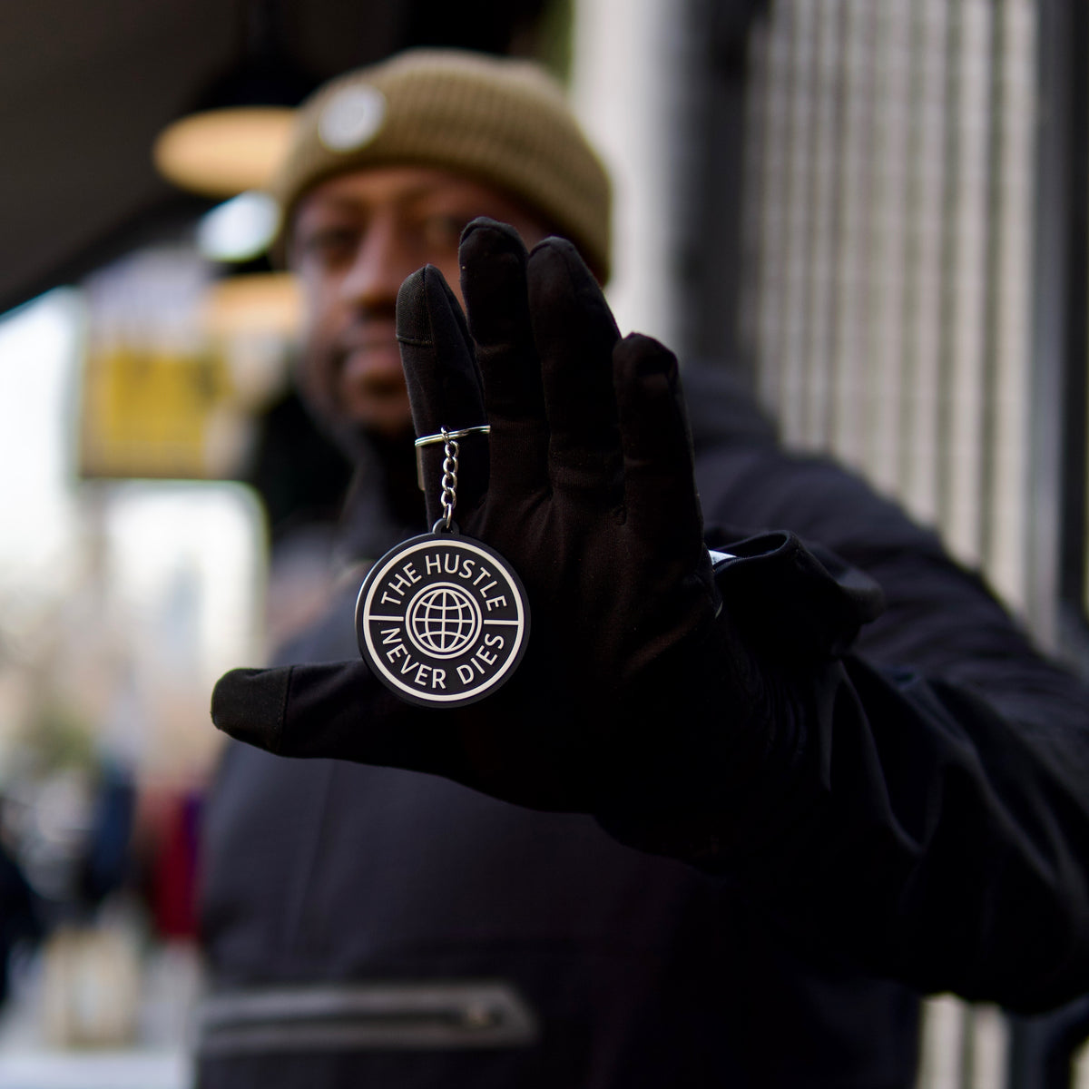 THND Keychain – The Hustle Never Dies